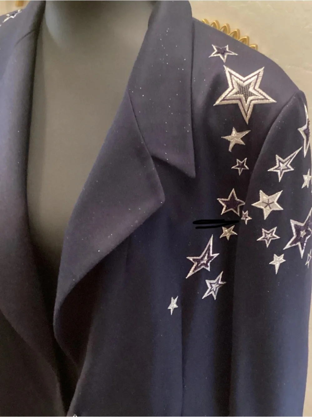 Escada | Jackets & Coats | Escada Navy Blazer With Star Embroidery ...